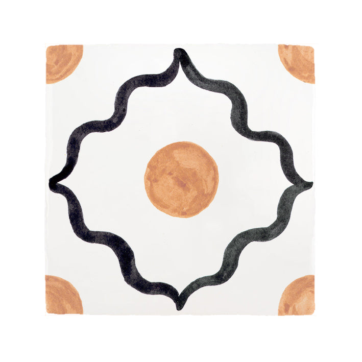 Beirut Tile Sample, Navy and Peach | Petra Palumbo