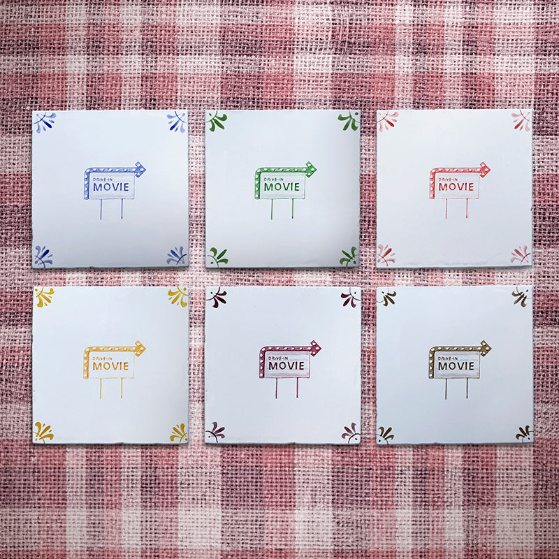 Drive In Movie Delft Tile | Petra Palumbo