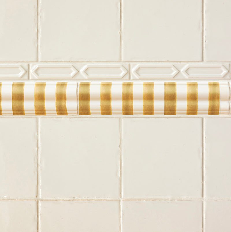 Seconds, Pinstripe Dado Trim, Delft , Mustard | Petra Palumbo