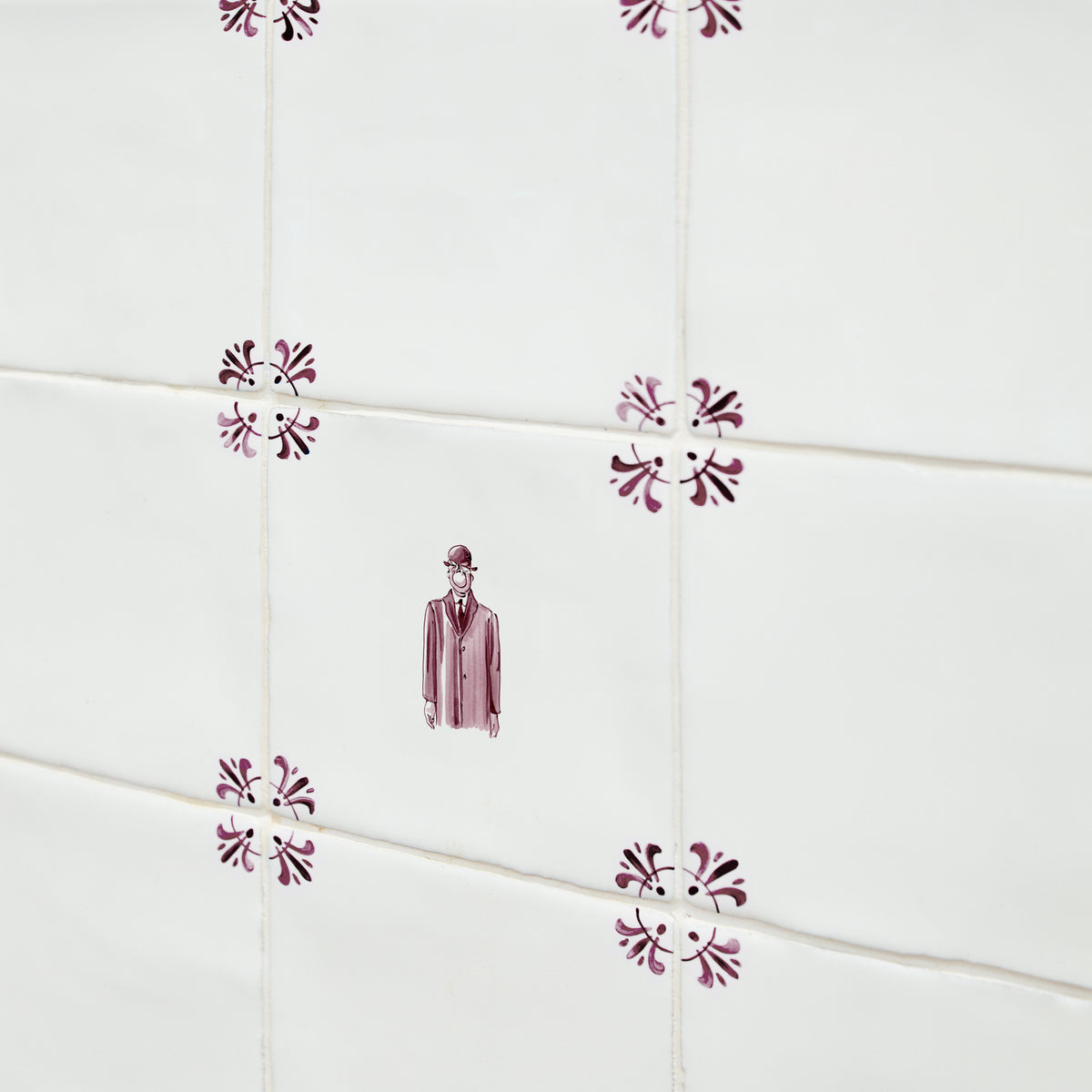 Rene Magritte's Son of Man Delft Tile | Petra Palumbo