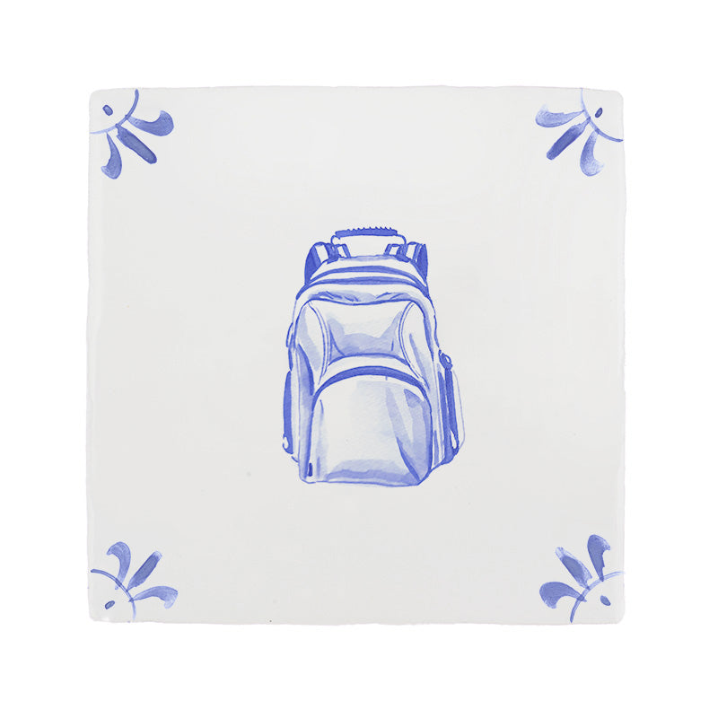 End of Line, Backpack Delft Tile, Blue | Petra Palumbo